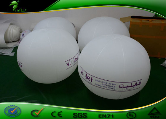 Inflatable Advertising Balloons / Customized PVC White Inflatable Ball With Logo Printing For Advertising