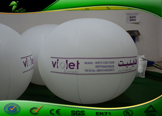 Inflatable Advertising Balloons / Customized PVC White Inflatable Ball With Logo Printing For Advertising
