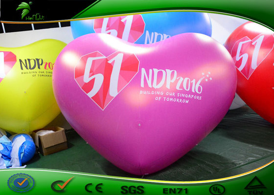Outdoor Decoration Pink Inflatable Advertising Helium Balloon Floating In Air