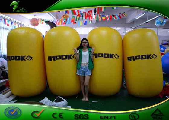 Cylinder Yellow Inflatable Water Toys Inflatable Floating Buoy Customized Swim Buoy