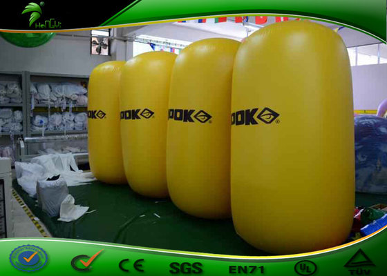 PVC Material Inflatable Shapes / Inflatable Yellow  Buoy Advertising With Logo