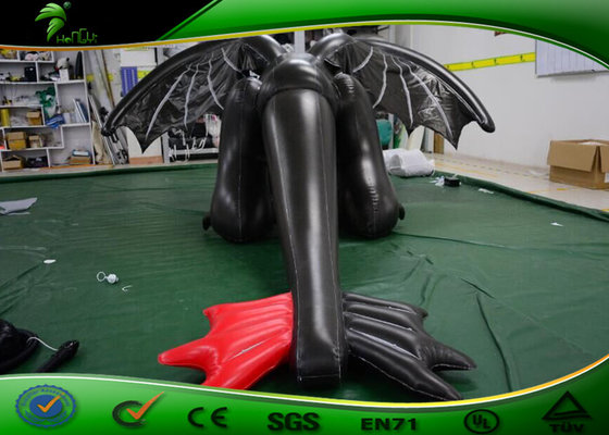 Custom Inflatable Cartoon Characters Giant Black Inflatable Flying Dragon