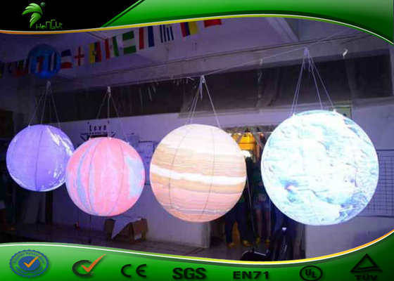 Inflatable Lighting Decoration , Colorful 0.18mm PVC LED Inflatable Balloon , Inflatable Planet Balloon For Advertising
