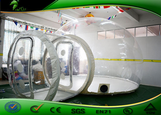Outdoor 4m Long Clear Inflatable Bubble Tent / 0.6mm PVC Dome Tent For Camping