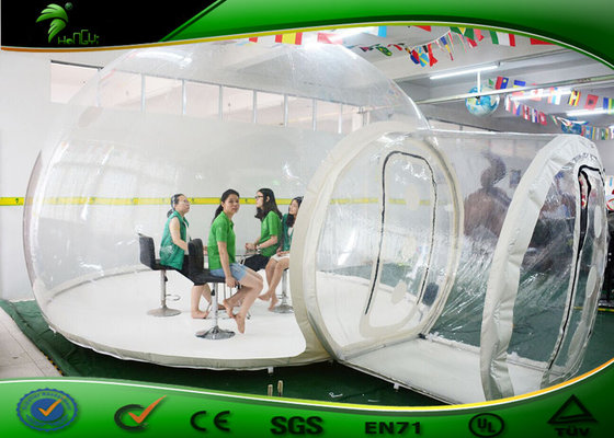 Outdoor 4m Long Clear Inflatable Bubble Tent / 0.6mm PVC Dome Tent For Camping