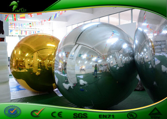 Wedding Stage Christmas Decoration Inflatable Mirror Balls Large Gold / Silver