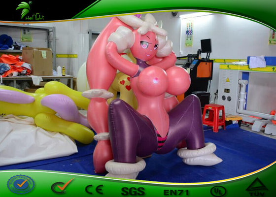 Sex Cartoon Inflatable Girl / Gaint Inflatable Pink Sexy Girl For Sale