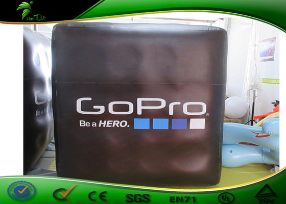 Inflatable Black Cube Ball / Inflatable Floating Helium Square With Logo Printing