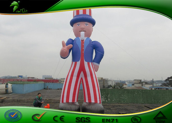 Colorful Inflatable Giant Cartoon Character Uncle Sam Shape For Promotion