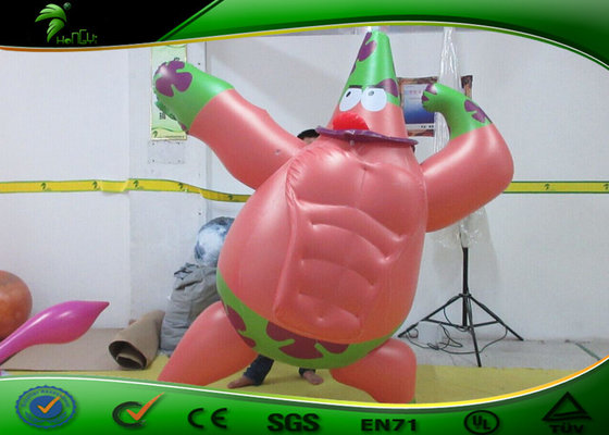 PVC Inflatable Cartoon Characters Patrick Star Cartoon With Available Logo