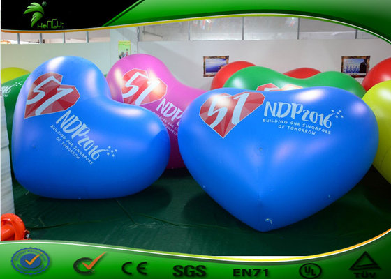 Colorful Available Printing Inflatable Blow Up Advertising Balloons Heart Shaped