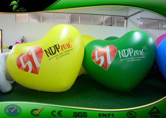Colorful Available Printing Inflatable Blow Up Advertising Balloons Heart Shaped