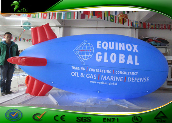 Popular Blue Outdoor Inflatable Airship Model / Inflatable Rc Blimp For Advertising
