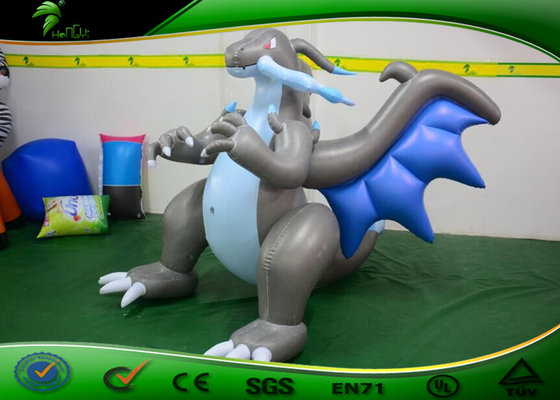 Decoration Advertising Inflatable Cartoon Stand Grey Dragon For Holiday Celebrations