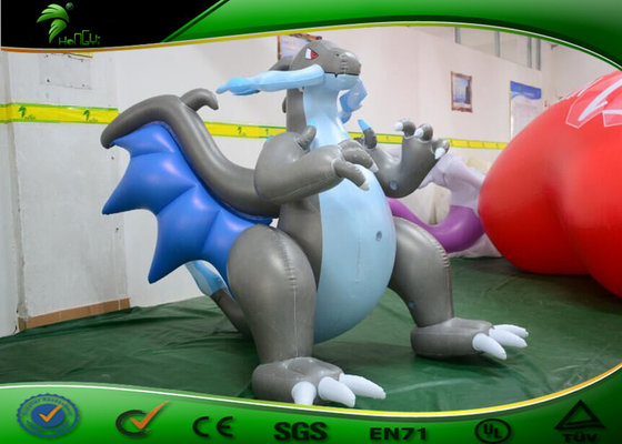 Decoration Advertising Inflatable Cartoon Stand Grey Dragon For Holiday Celebrations