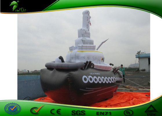 4.5M Long Customized Inflatable Boat , Giant Inflatable Tug Boat For Water Display