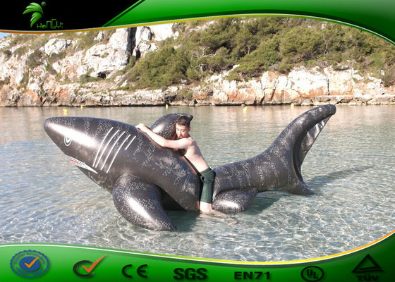 PVC 0.4mm Inflatable Water Toys Black Shark Pool Balloon 3 meters Long ASTM