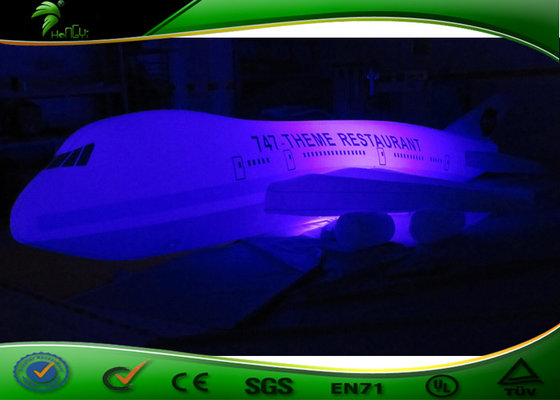 5m Long LED Advertising Model Plane , Giant Inflatable Airplane For Advertising