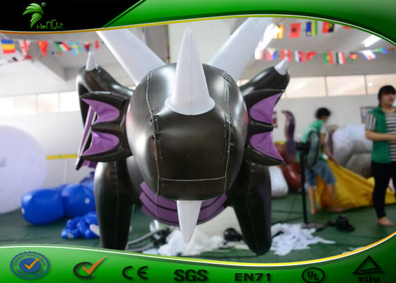 2.2m Long Advertising Inflatable Cartoon Characters Giant Black Flying Dragon