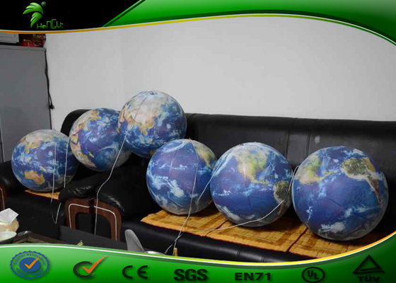Advertising Inflatable Earth Globe Helium LED Light Balloon For Decoration