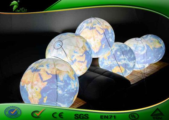 Advertising Inflatable Earth Globe Helium LED Light Balloon For Decoration