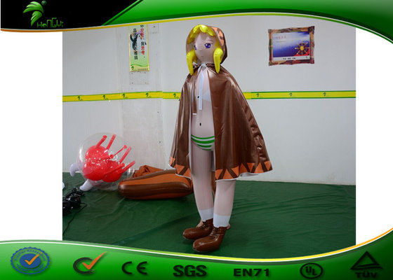 Events 2m Tall Inflatable Sexy Girl , PVC Inflatable Girl With Windbreaker