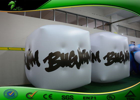Custom Logo Printing Inflatable Advertising Balloons 2.5m White Square Shaped