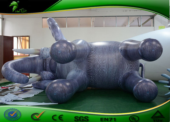 Pretty Custom Grey PVC 0.4 Inflatable Cartoon Characters 3.5m Elephant Animal