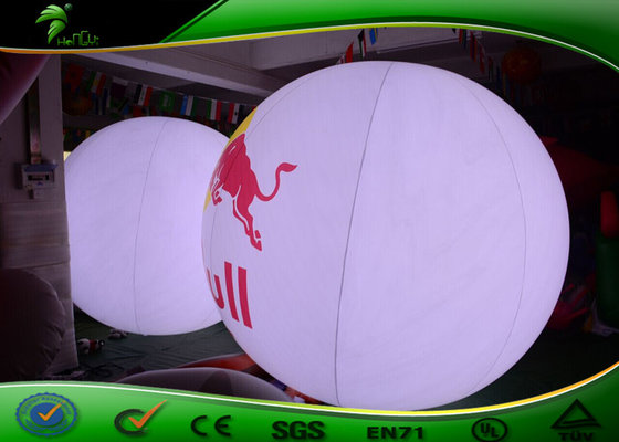 Durable Commercial Advertising Balloons Round With LED Light Customized Size