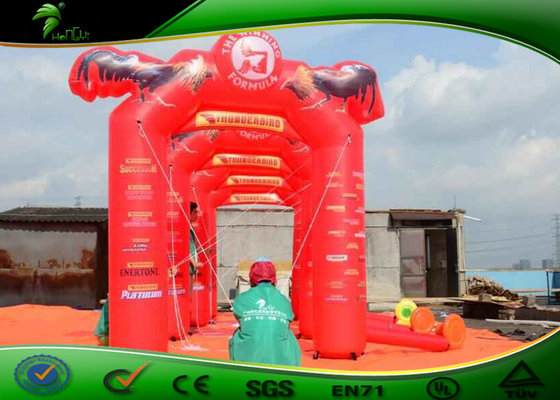 PVC Inflatable Arches With UV Printing , Red Inflatable Advertising Arch Decoration