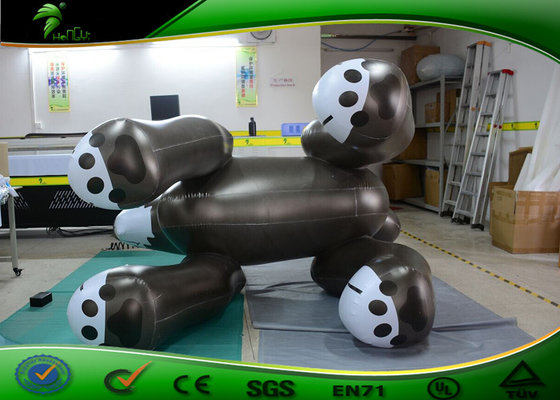 PVC Giant Inflatable Cartoon Characters 3m Tall Inflatable Black Husky For Exhibition