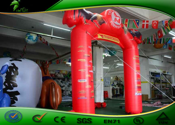 Customizable Logo Inflatable Racing Finish Line Advertising Arch With Cock Shape