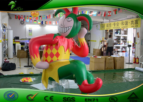 Clown / Joker Shaped Inflatable Cartoon Characters For Advertising 2m - 7m Height