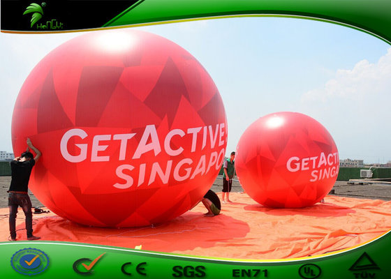 Giant Red Air Helium Balloons / Inflatable Balloon Digital Print For Advertising
