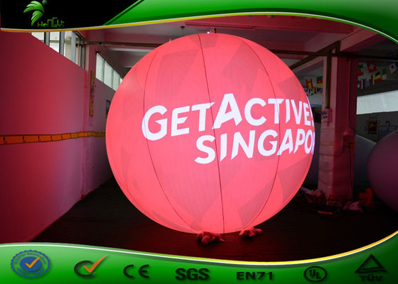Logo Printing Inflatable Lighting Decoration Red Balloon Strong Wind Resistant
