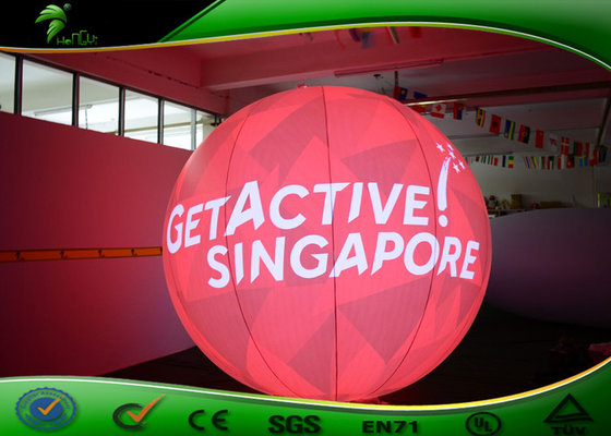 Logo Printing Inflatable Lighting Decoration Red Balloon Strong Wind Resistant