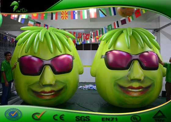 Head Shape Inflatable Advertising Balloons / Helium Balloons Customized for Parade