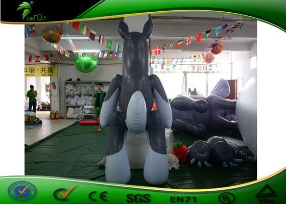 Double Layer Grey Inflatable Shapes Cartoon Walking Husky Cloth ECO Friendly