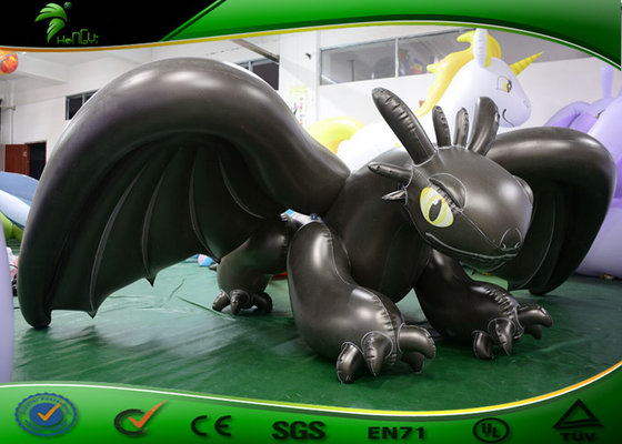 PVC Amazing Inflatable Black Dragon / Inflatable Toothless Dragon For Party