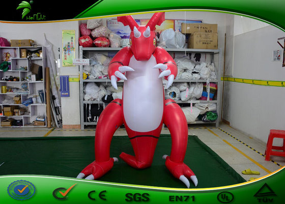 Advertising Dragon Inflatable Cartoon Characters Yellow Waterproof PVC / TPU Material