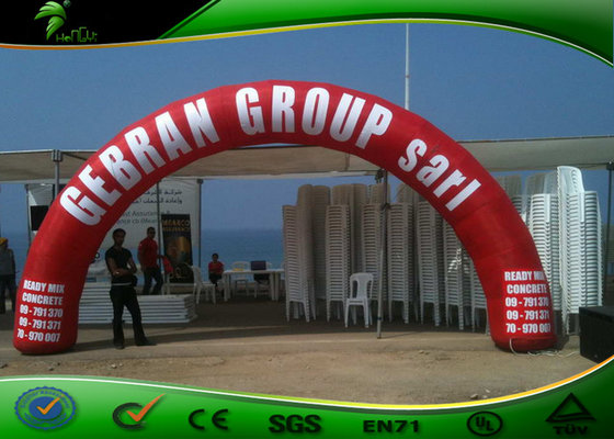 Red Color Advertising Inflatable Arches / Finish Line Entrance Arch With Logo Printing