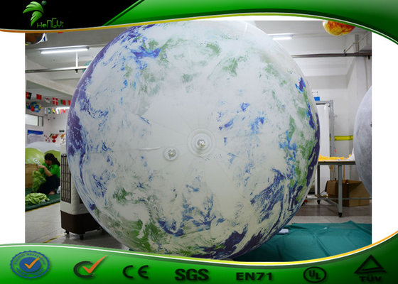 Led Lighting Inflatable Advertising Balloons 2m Helium Earth Planets Shape