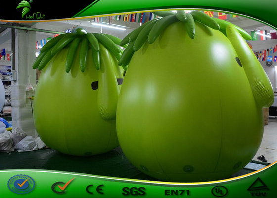 3m Tall Green Head Shape Inflatable Helium Head Fire Resistant For Parade ASTM