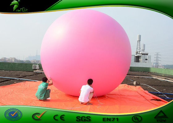 Cute Pink 4m Inflatable Helium Balloon , Flying Large Inflatable Air Balloon
