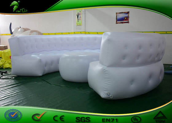 Popular Durable Bounce Inflatable Bar Sofa , 4m Long White Inflatable Sofa For Events