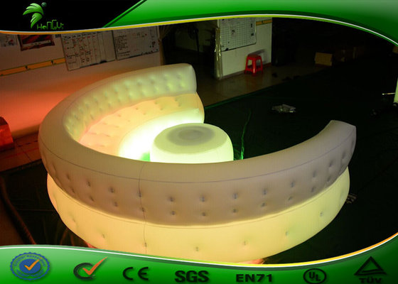 PVC0.4mm Inflatable Lighting Decoration Sofa / Inflatable Furniture  For Party