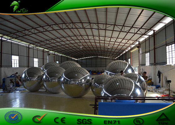 PVC 0.6MM Party Inflatable Balloon Stage Silver Mirror Ball / Reflection Mirror Ball
