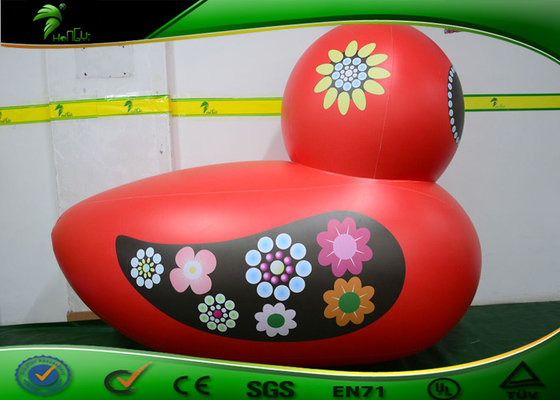 Customized PVC Inflatable Cartoon Characters Inflatable Red Duck For Pool