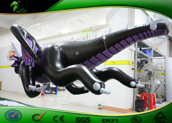 PVC 0.18MM Inflatable Animal Dragon Cartoon Toys / Inflatable Flying Purple Dragon