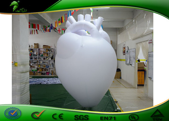 White PVC Inflatable Shapes / Inflatable Heart Balloon Replica For Exhibition